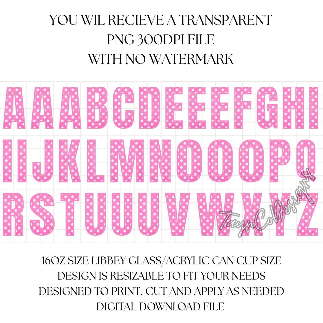 Digital Download Decals Alphabet Collage Letters 16oz UVDTF Wrap Design ...