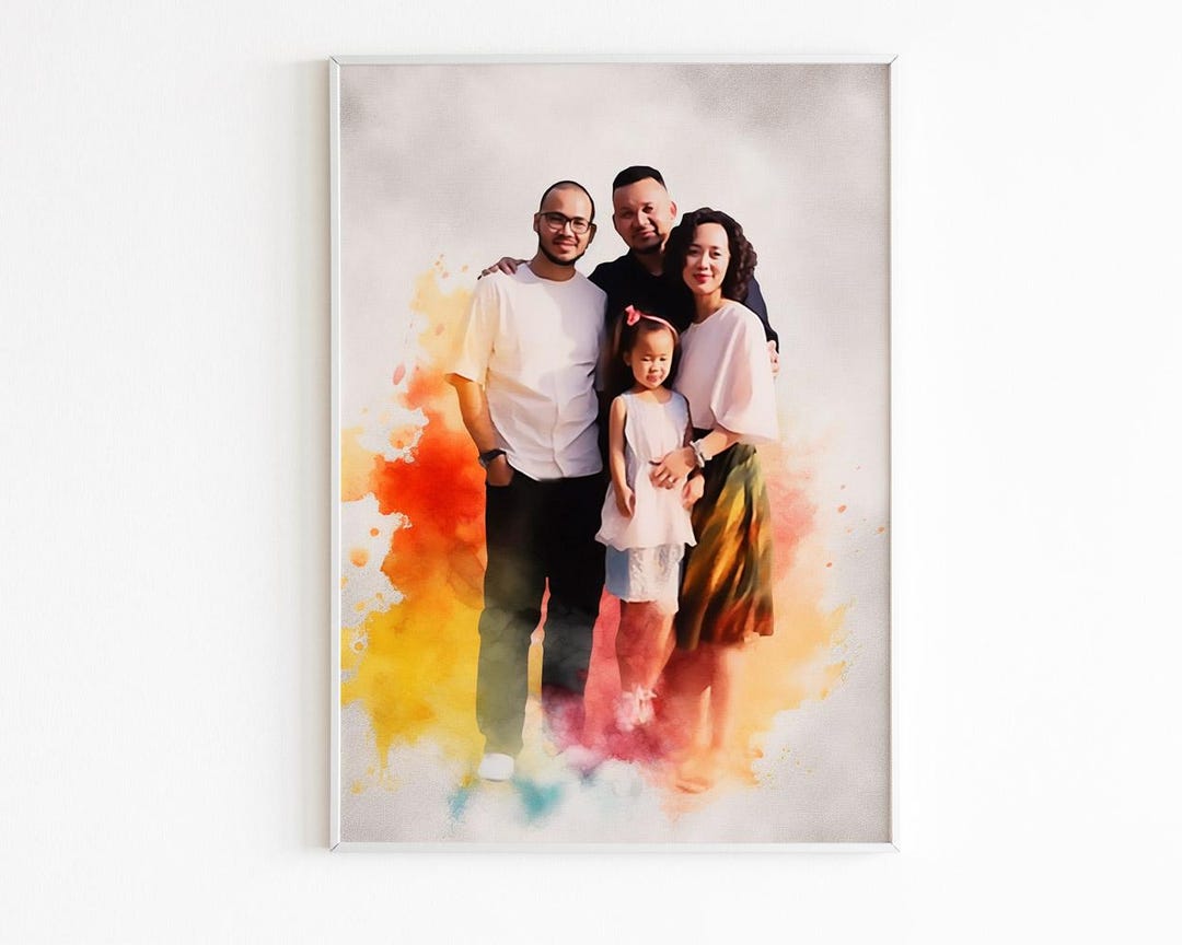 Personalized Family Wall Art Custom Family Portrait Print Modern Family ...