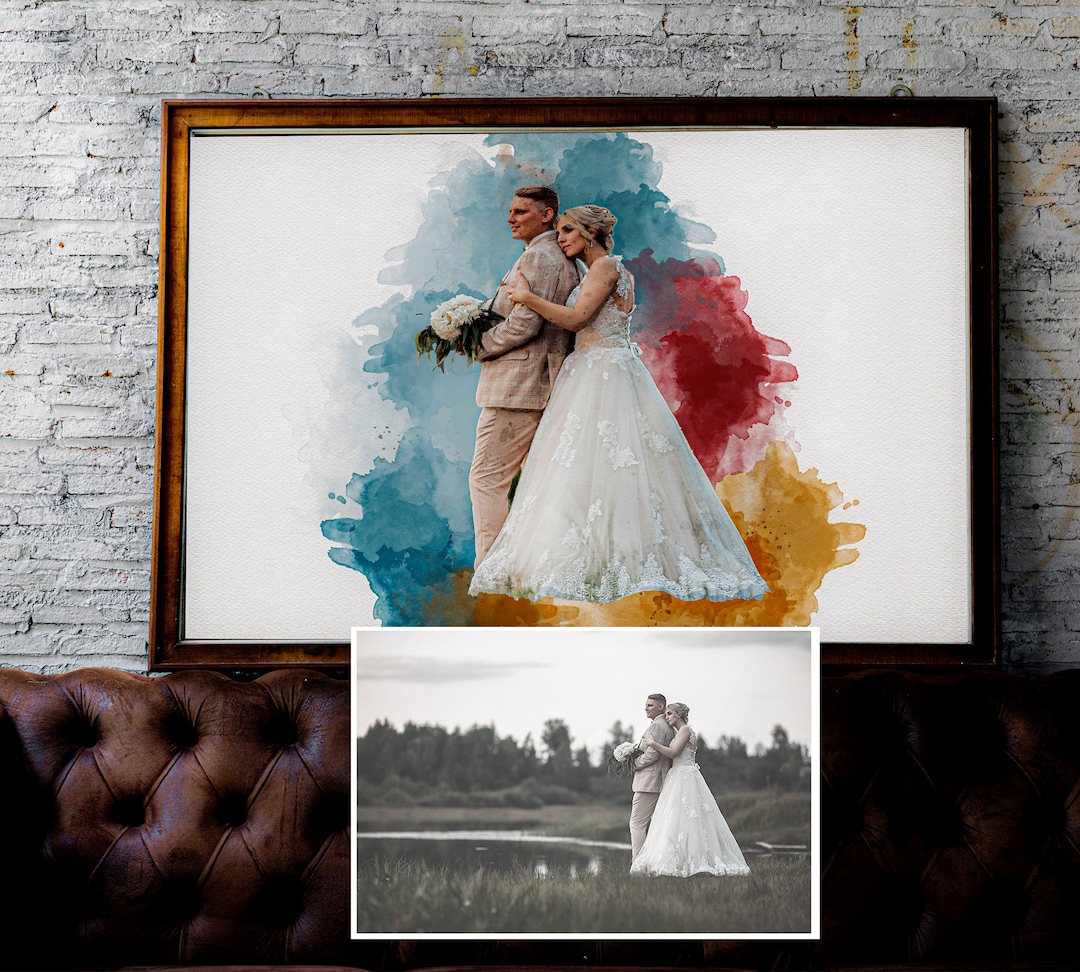 Personalized Couple Photo Art Print, Anniversary Gift - Etsy