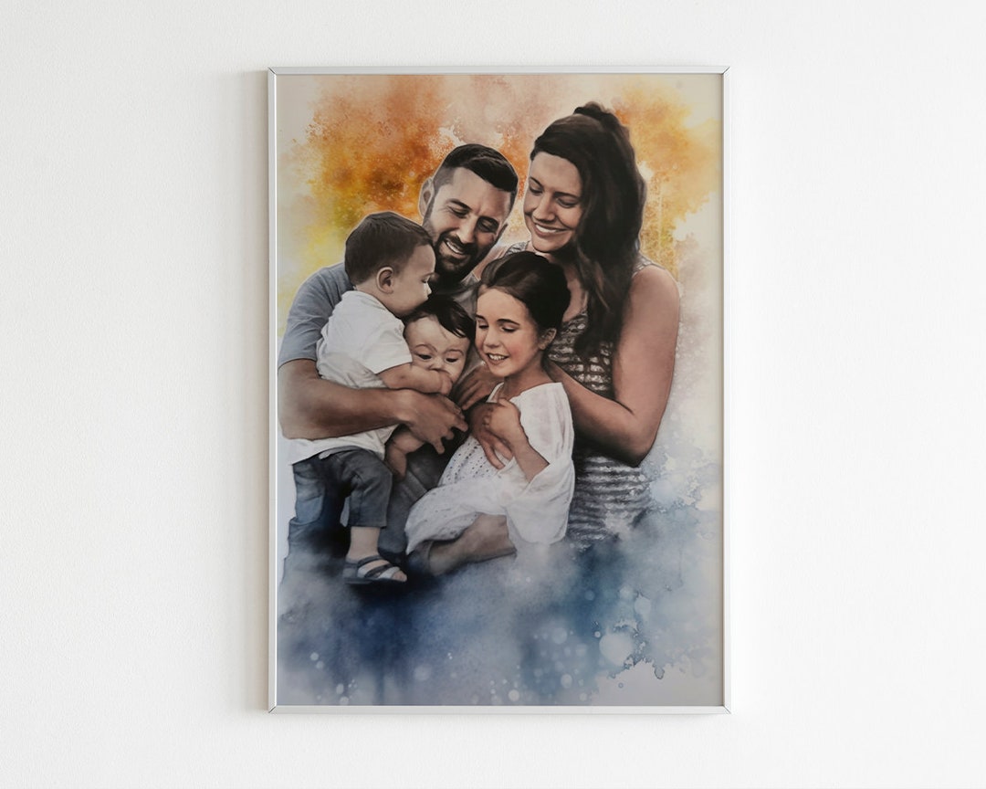 Custom Family Portrait Print Personalized Family Artwork Unique Gift ...