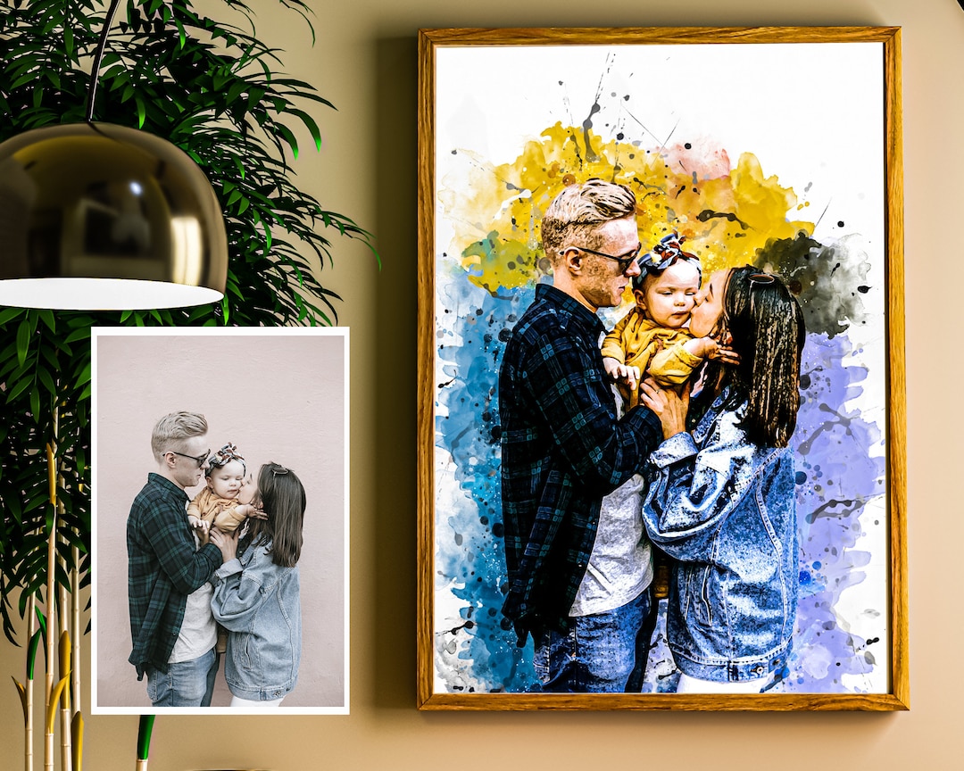 Personalized Family Portrait Art, Custom Photo Print Gift - Etsy