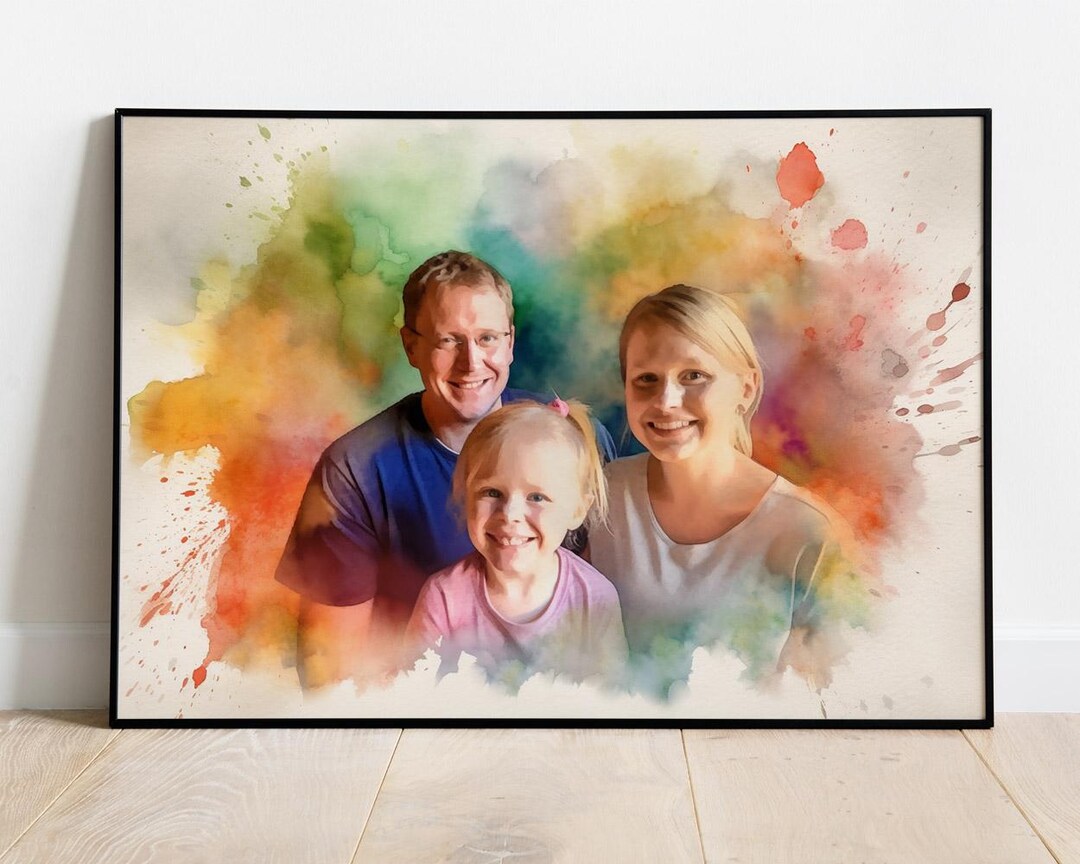 Minimalist Small Family Portrait Personalized Family Print Family Wall Art Unique Family Gift ...
