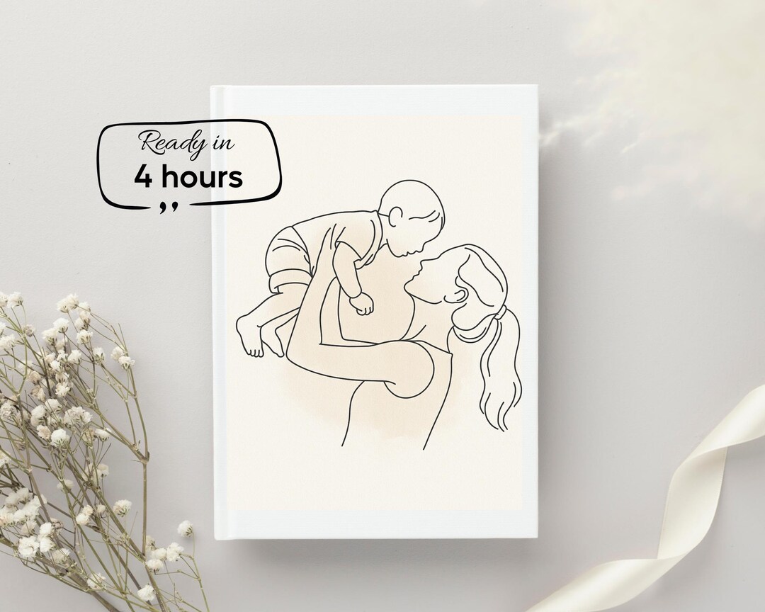 Custom One Line Drawing Portrait – Minimalist Couple, Pet or Family ...