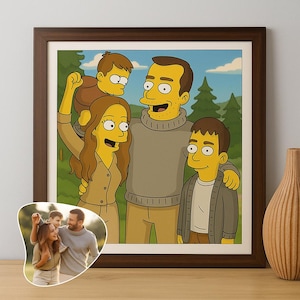 Custom Simpsons Family Portrait | Personalized Digital Cartoon Drawing ...