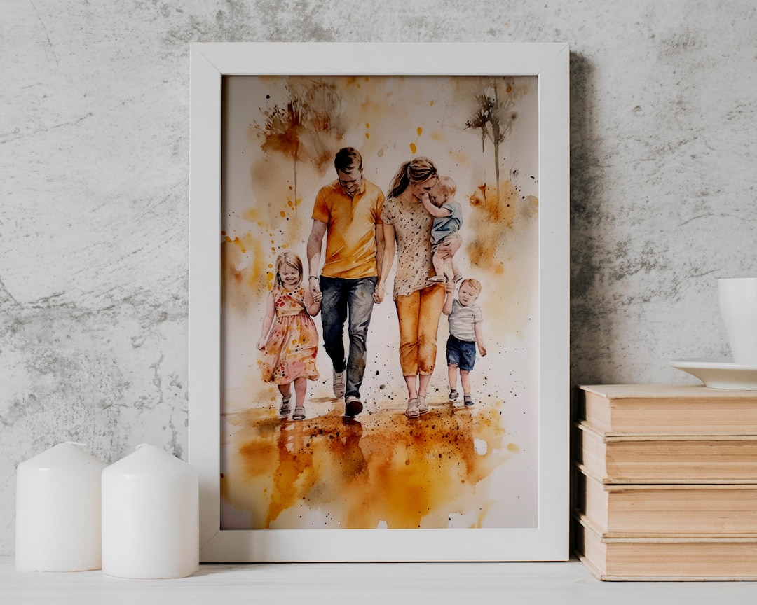 Custom Watercolour Family Portrait From Photo | Handmade Artwork ...