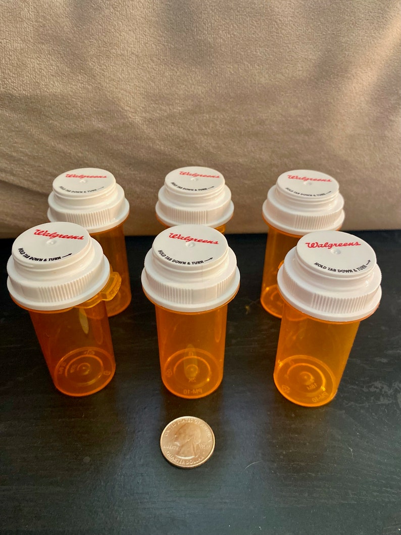 6-pack Empty Walgreens Plastic Pill Bottles orange - Etsy