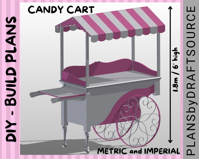 DIY PLANS for Full-size Wooden Candy Cart - Dimensions in Mm and Inches ...