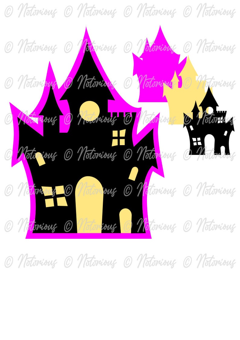 Halloween, Haunted House Svg, Haunted Castle Svg, Ghost Svg, Bat Svg ...