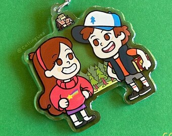 Gravity Falls Dipper & Mabel Acrylic Keychain - Etsy