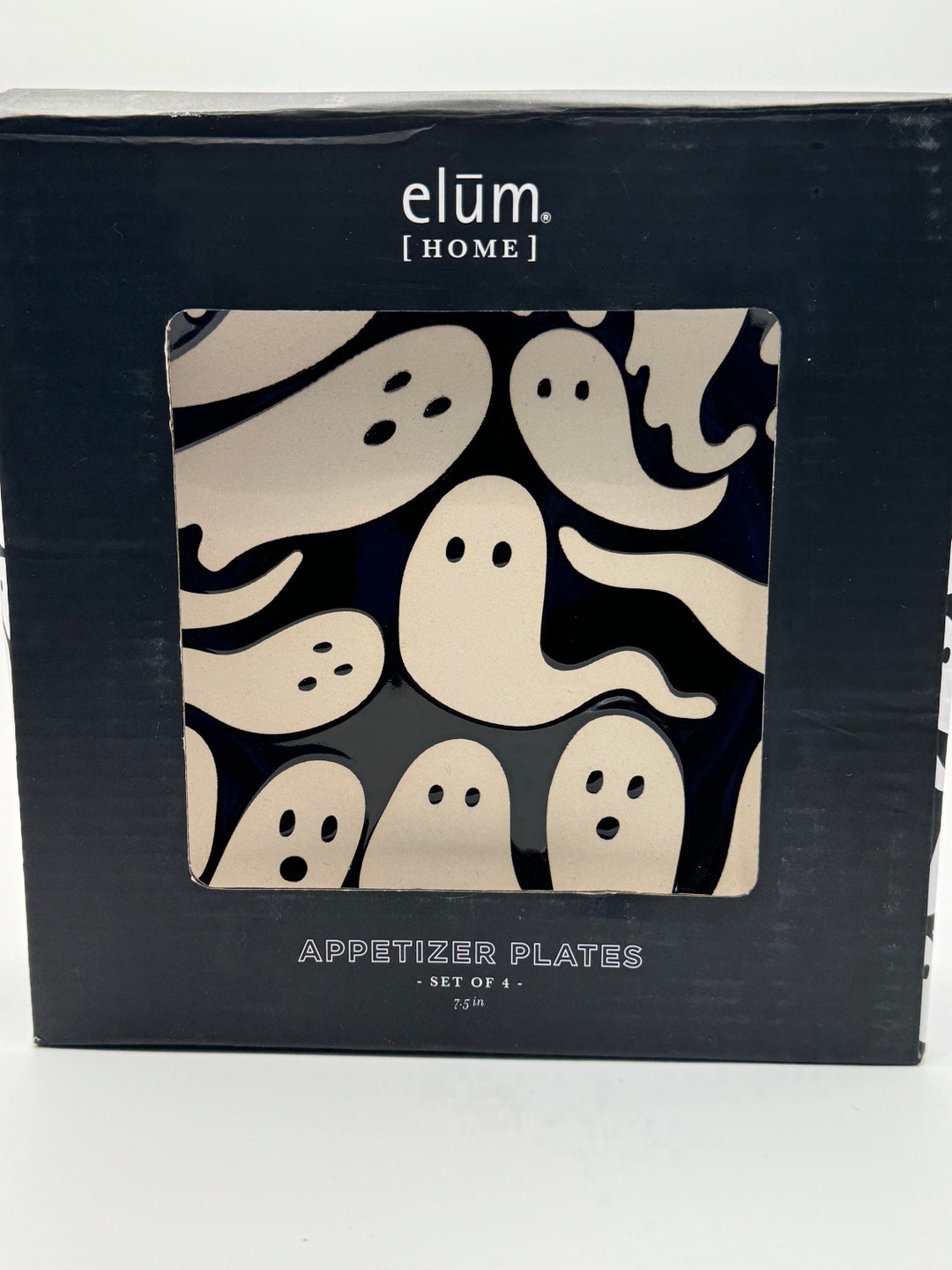 New in Box Set of 4 Elum Black Ghost Appetizer Salad Desert Plates - Etsy