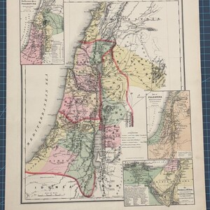 1889 Victorian Atlas Map of Palestine, Persia Arabia - Etsy