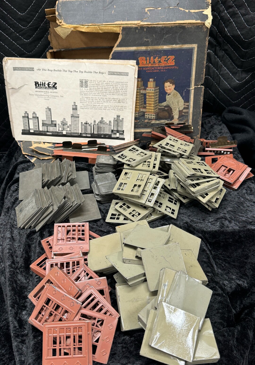Antique 1924 Bilt E-Z the Boy Builder Architecture Building Set Scott ...
