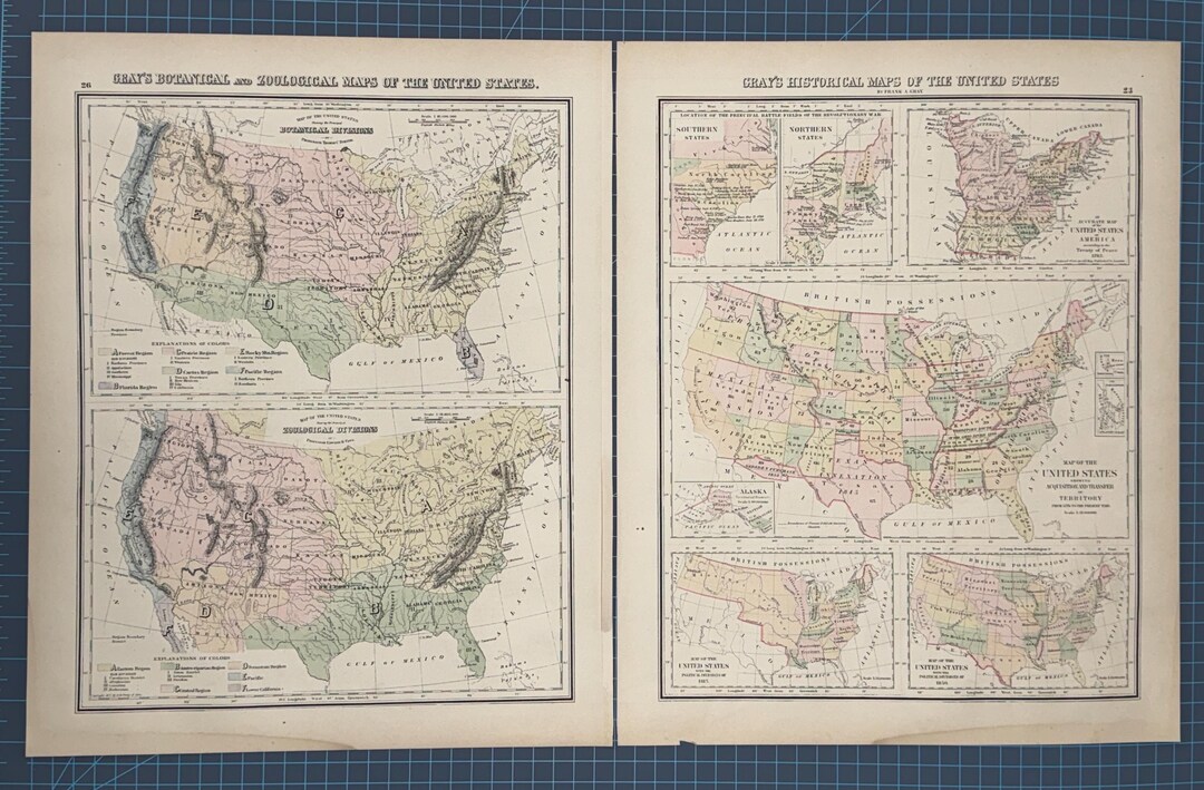 1889 Victorian Atlas Map of Grays Historical Maps of the United States ...