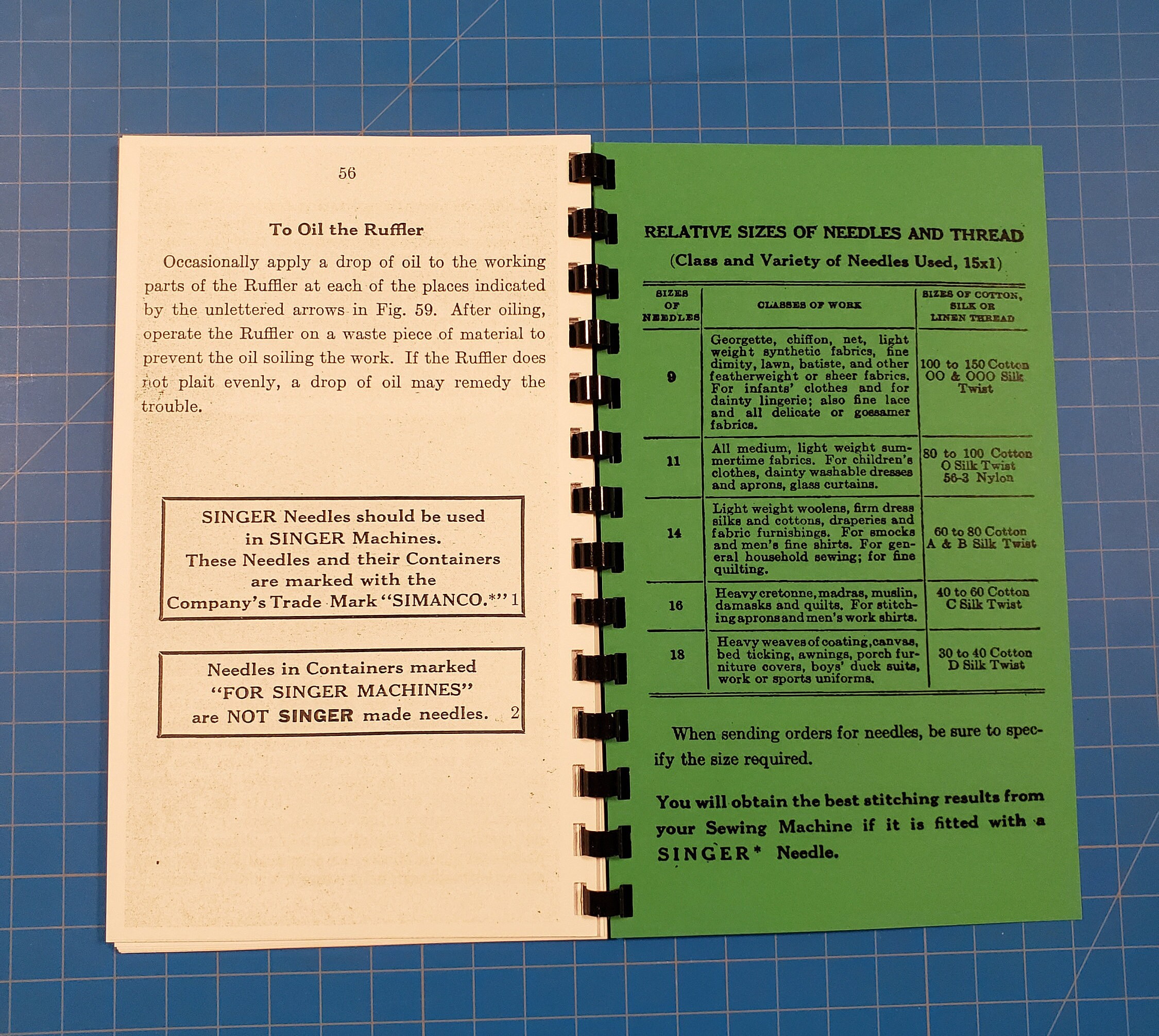 New Singer Featherweight 221 Sewing Machine Manual Larger Print - Etsy
