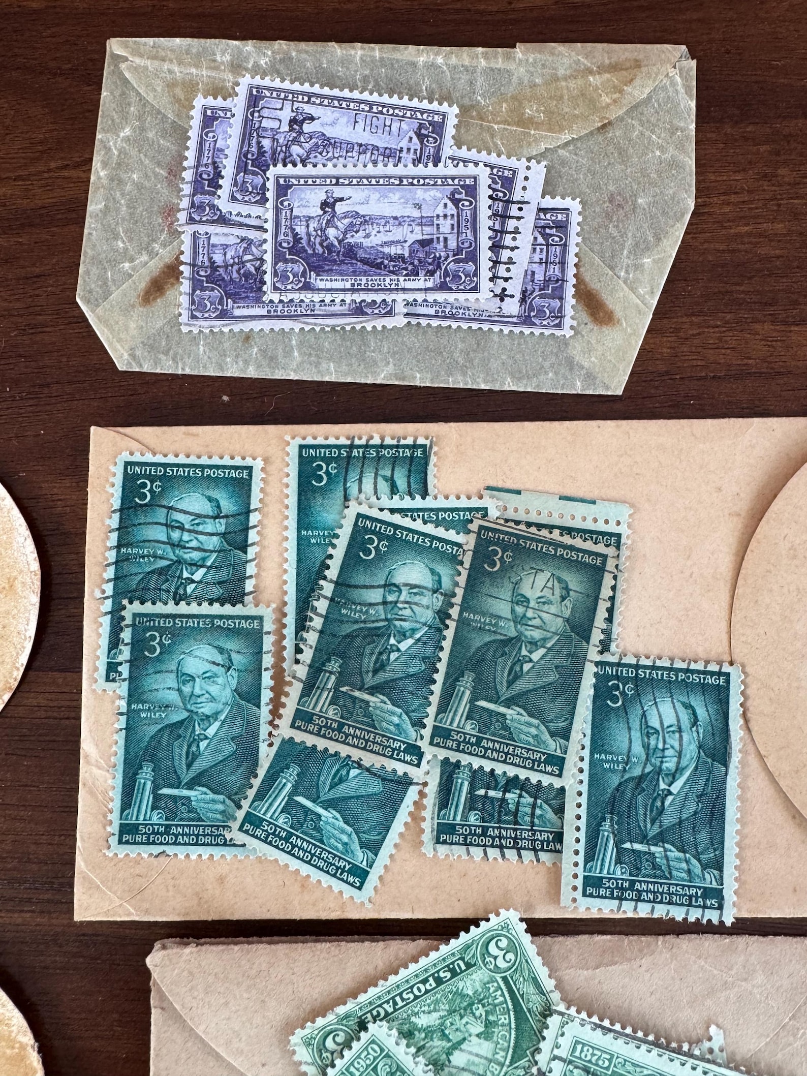 Vintage 1950’s Stamp Lot (164 Total Stamps) Washington, Harvey Wiley ...