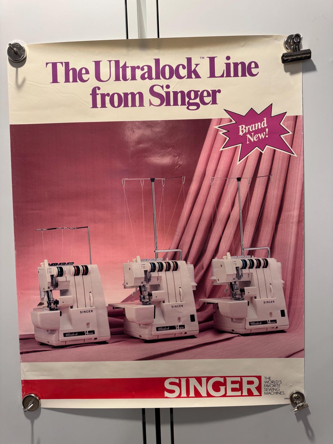 Vintage Singer Ultra Lock Serger 14U32 Sewing Machine Advertising Large ...