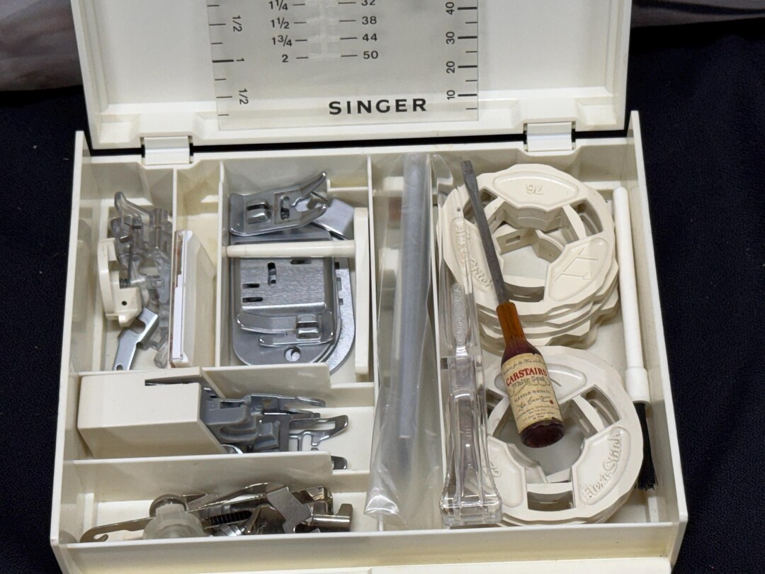 Vintage Original Singer Sewing Machine Attachment Box, Attachments and ...