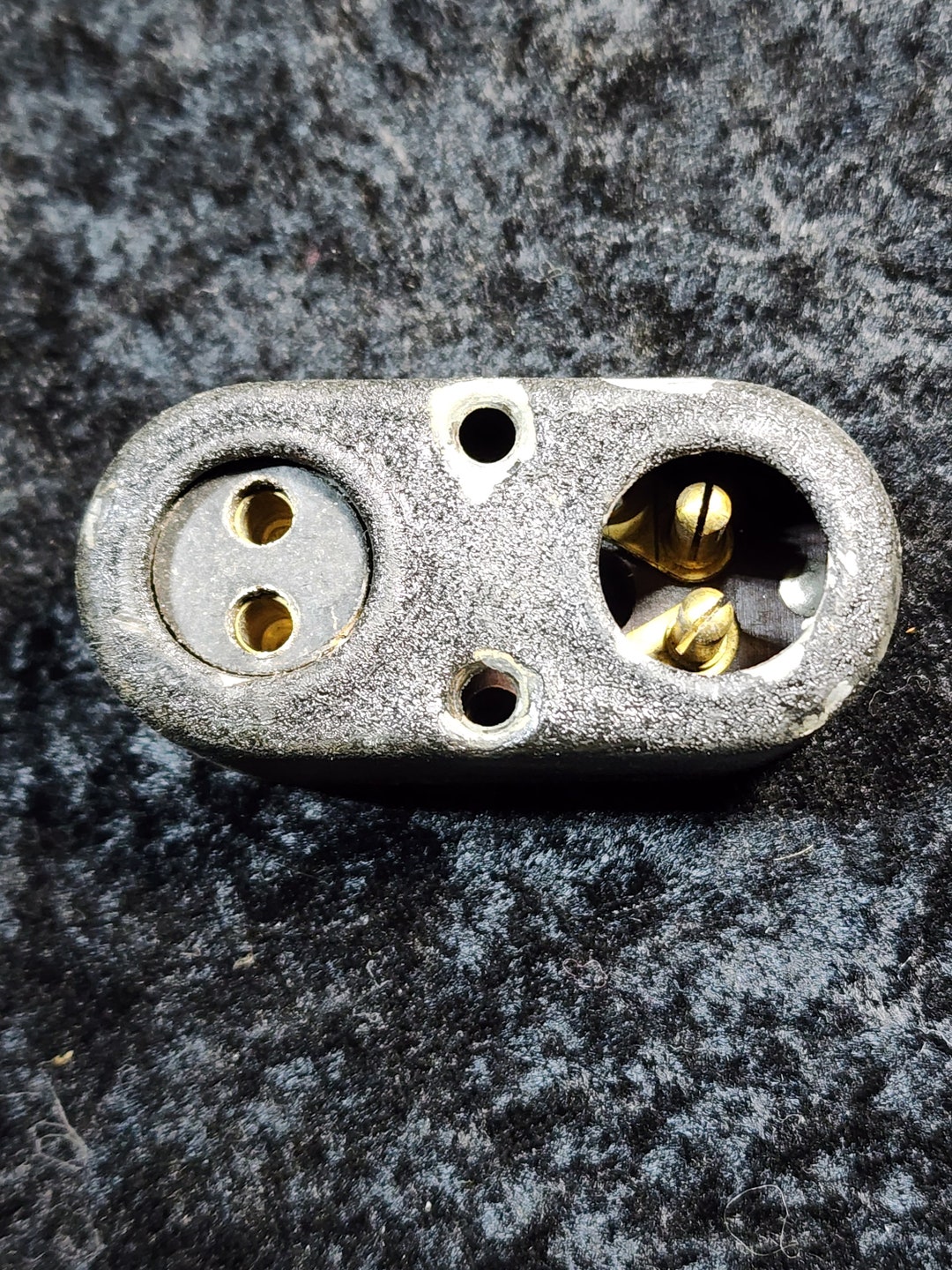 Vintage Bakelite Round 2 Prong Female S-70 and Male Terminal Box for ...