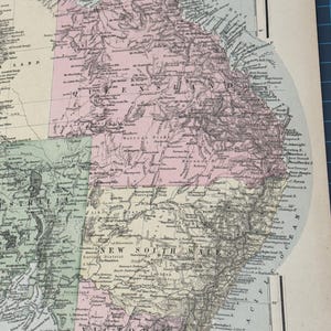 1889 Victorian Atlas Map of Australia and East Indies - Etsy
