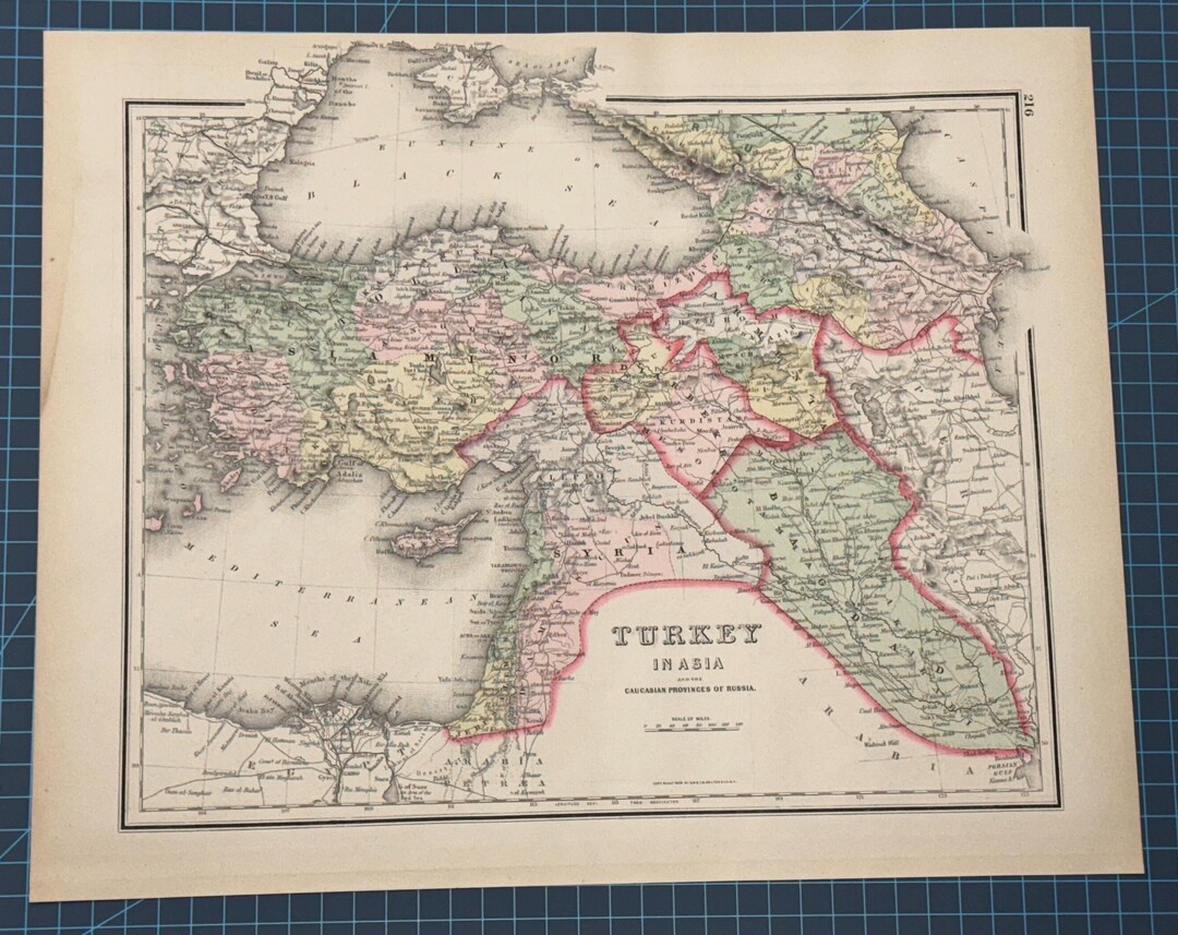 1889 Victorian Atlas Map of Asia and Turkey in Asia - Etsy