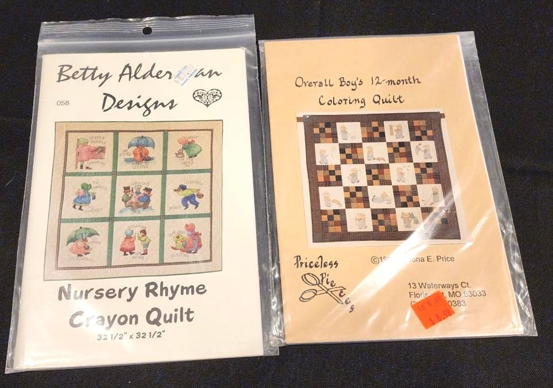 Lot of 2 Vintage Baby Crayon Method Quilt Patterns - Etsy