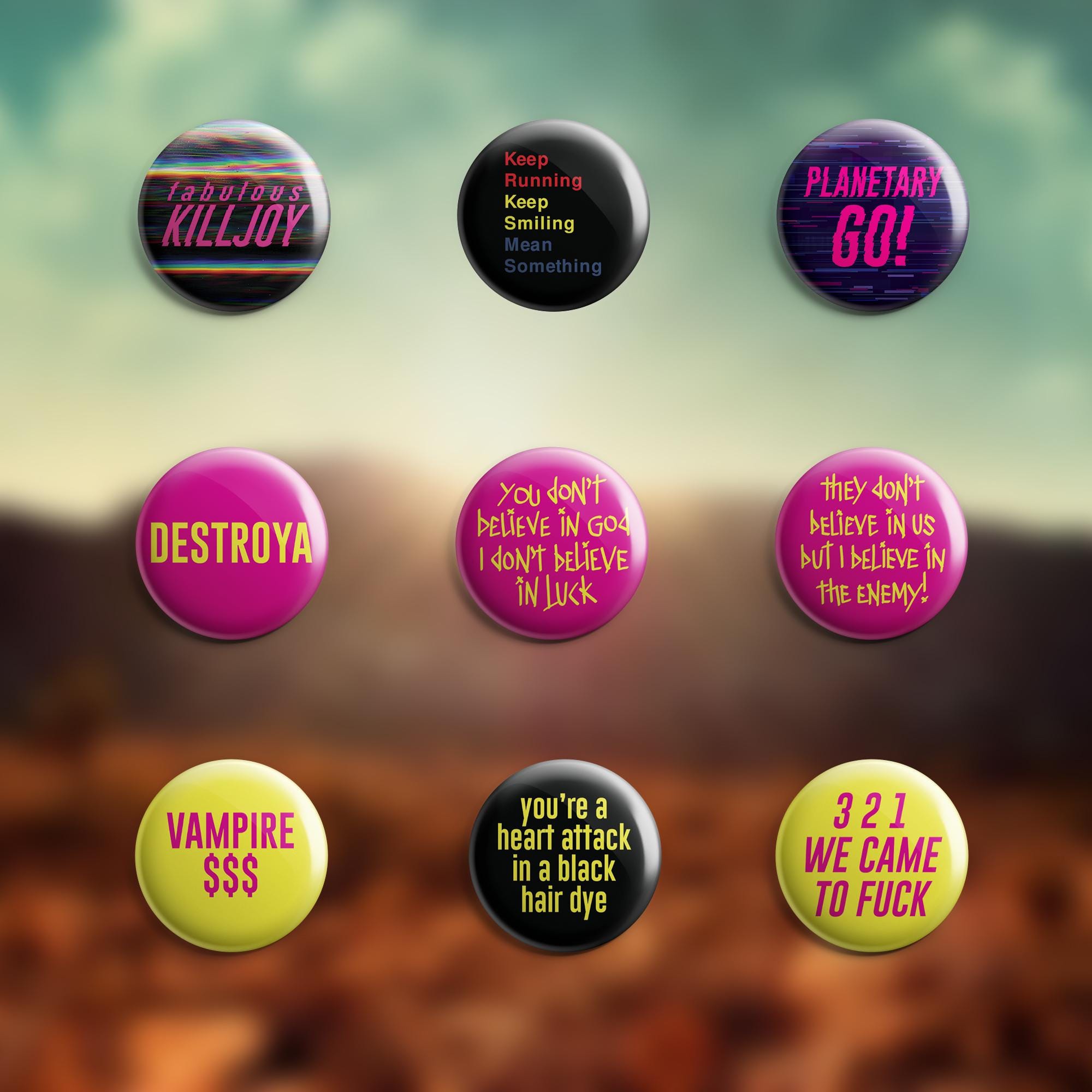 DANGER DAYS Fabulous Pin Buttons Set - Etsy