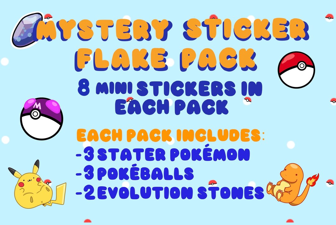 Poke Mini Mystery Sticker Flake Pack - Etsy