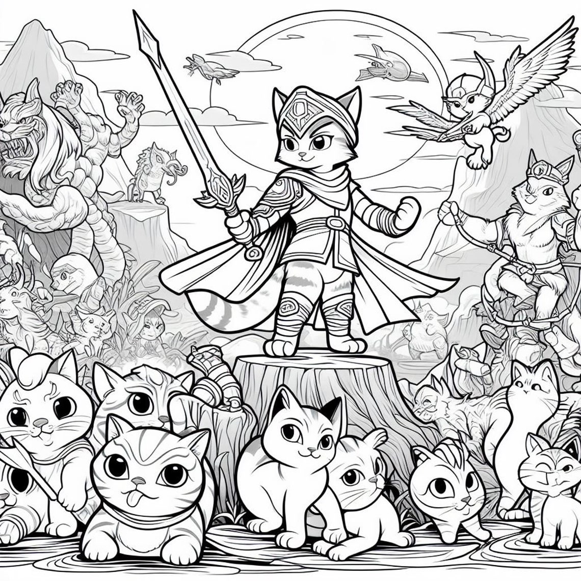 20 Page Pack Printable Cute & Epic Cats Coloring Book - Etsy