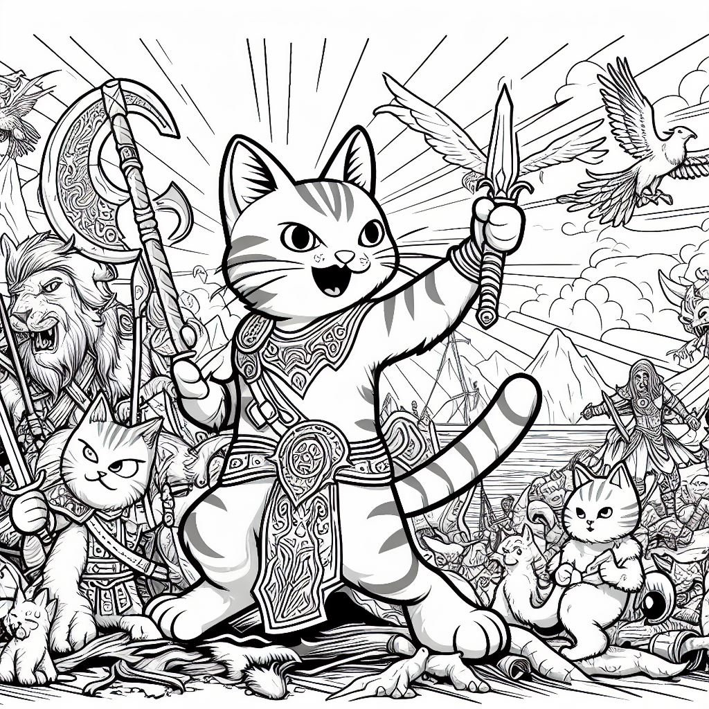 20 Page Pack Printable Cute & Epic Cats Coloring Book - Etsy