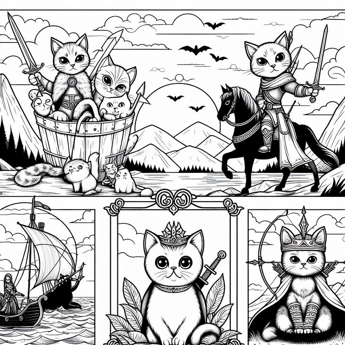 20 Page Pack Printable Cute & Epic Cats Coloring Book - Etsy