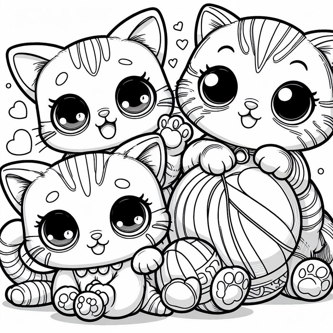 20 Page Pack Printable Cute & Epic Cats Coloring Book - Etsy