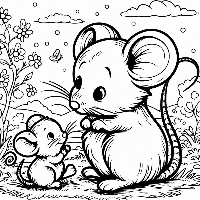 Cute Animals Mother's Day Coloring Book (20 Page Printable) - Etsy