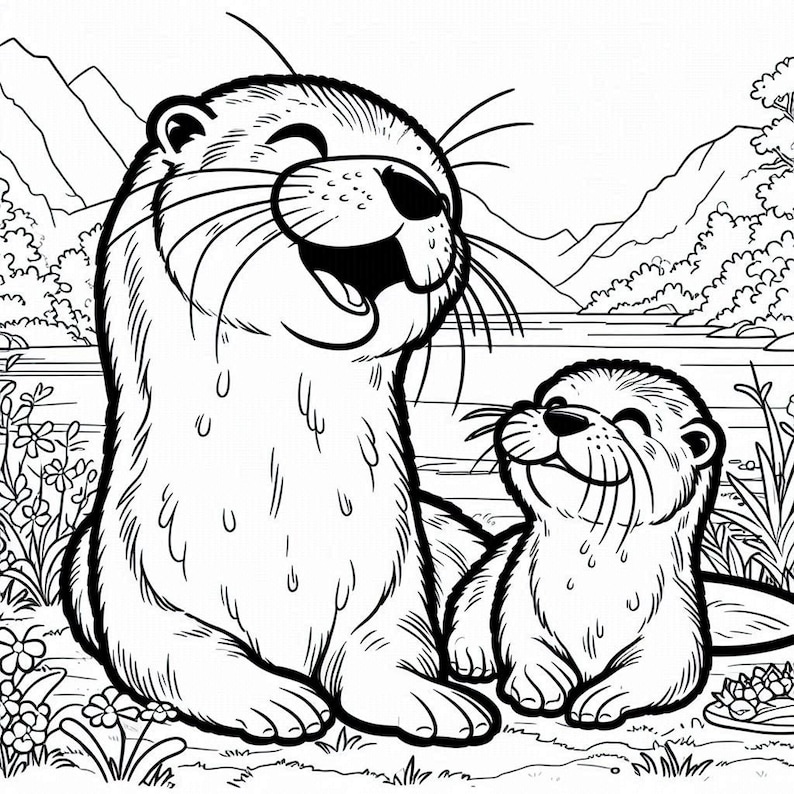 20 Page Pack Cute Mother's Day Animals Printable Coloring Book - Etsy