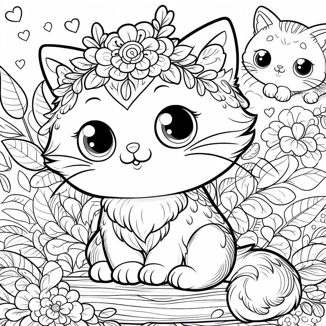 20 Page Pack Printable Cute & Epic Cats Coloring Book - Etsy