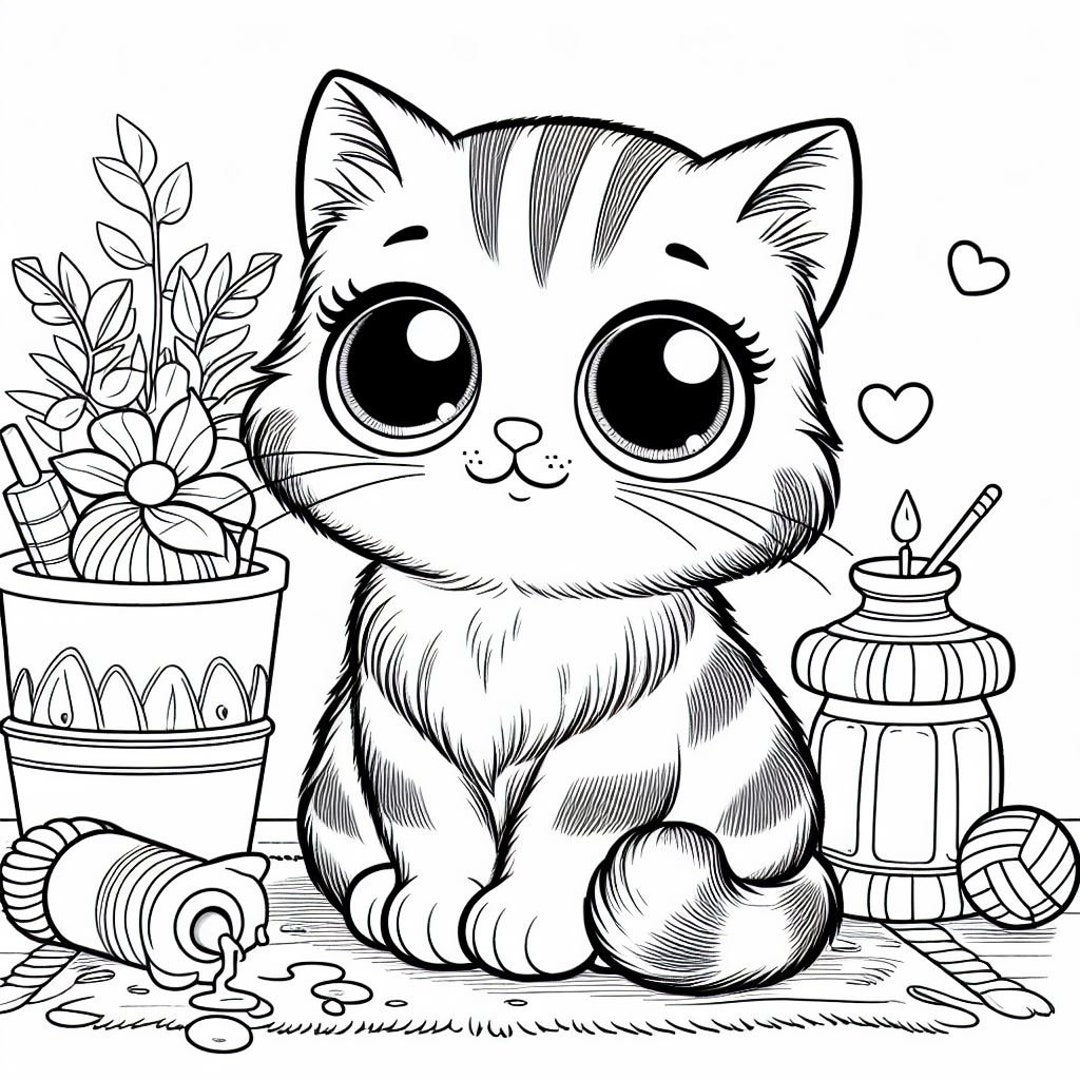 100 Page Pack Cute Silly Epic Cats Printable Coloring Book - Etsy