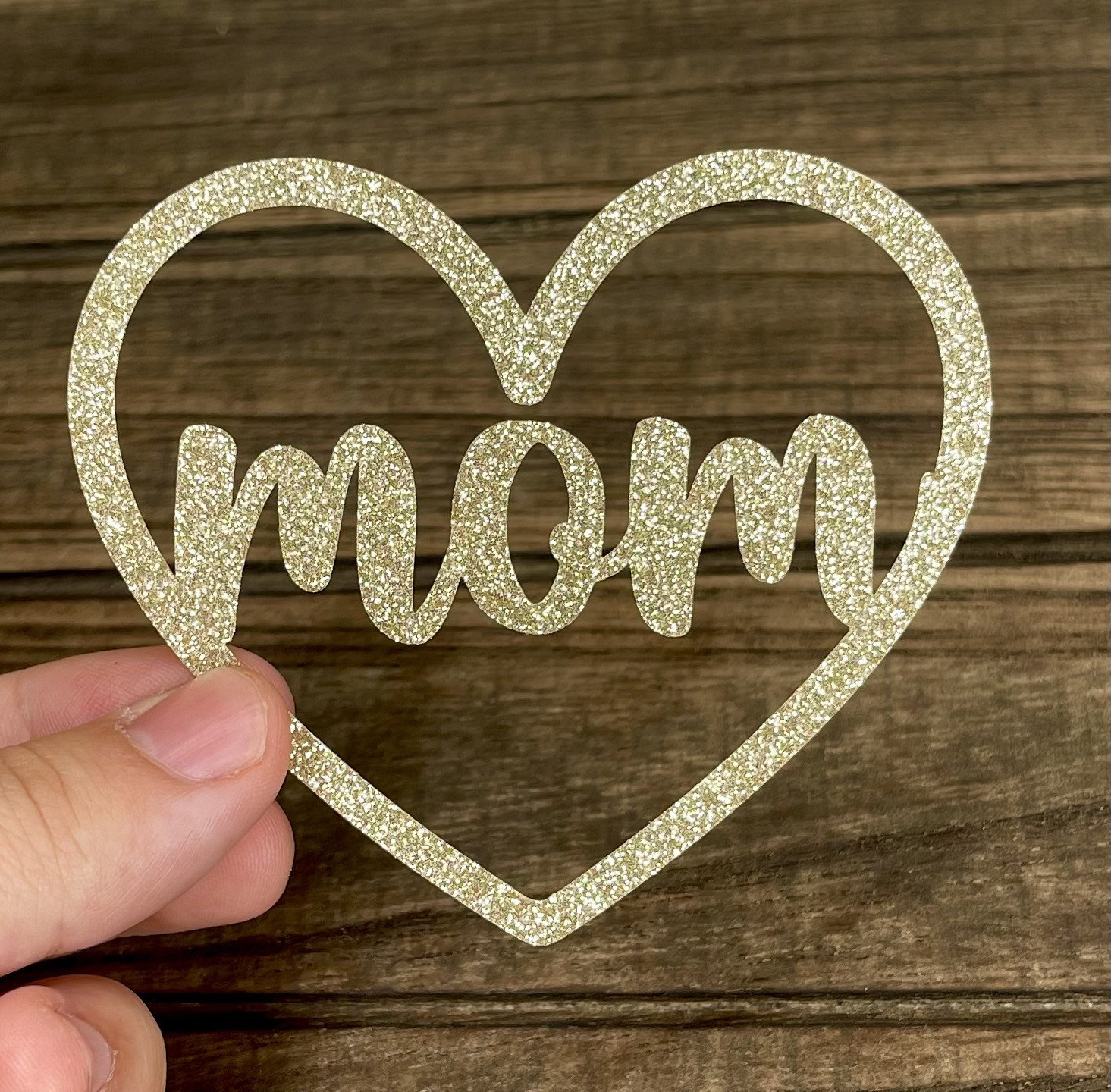 Mom Heart Topper, Mothers Day Topper - Etsy
