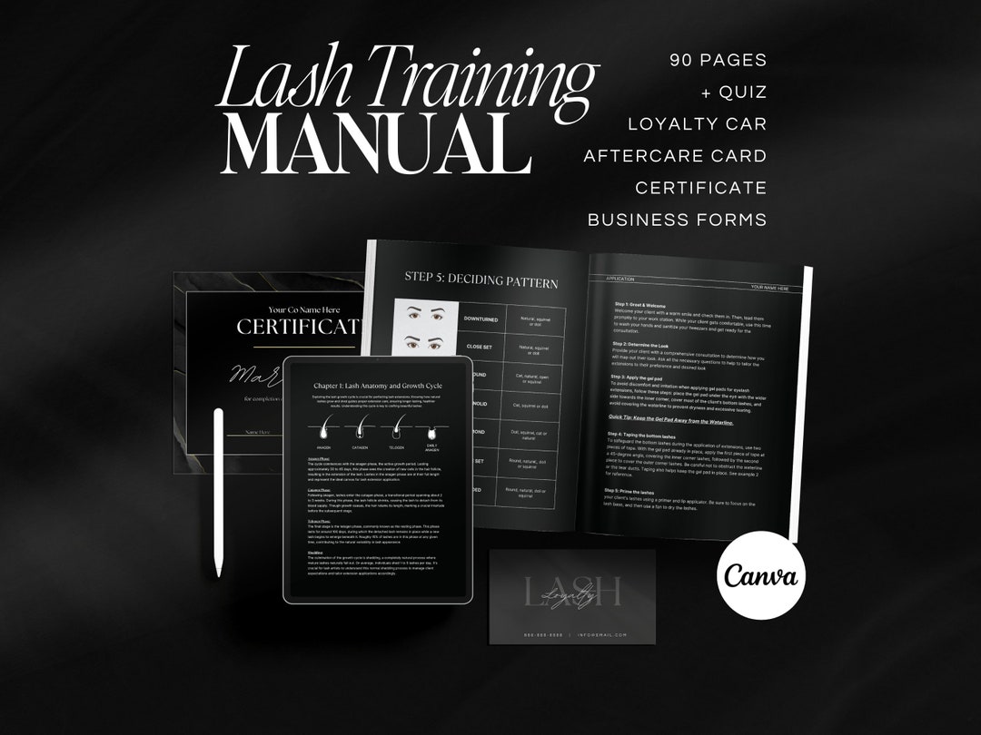 Lash Extension Training Manual: 90-page Lash Course Ebook (canva) - Etsy