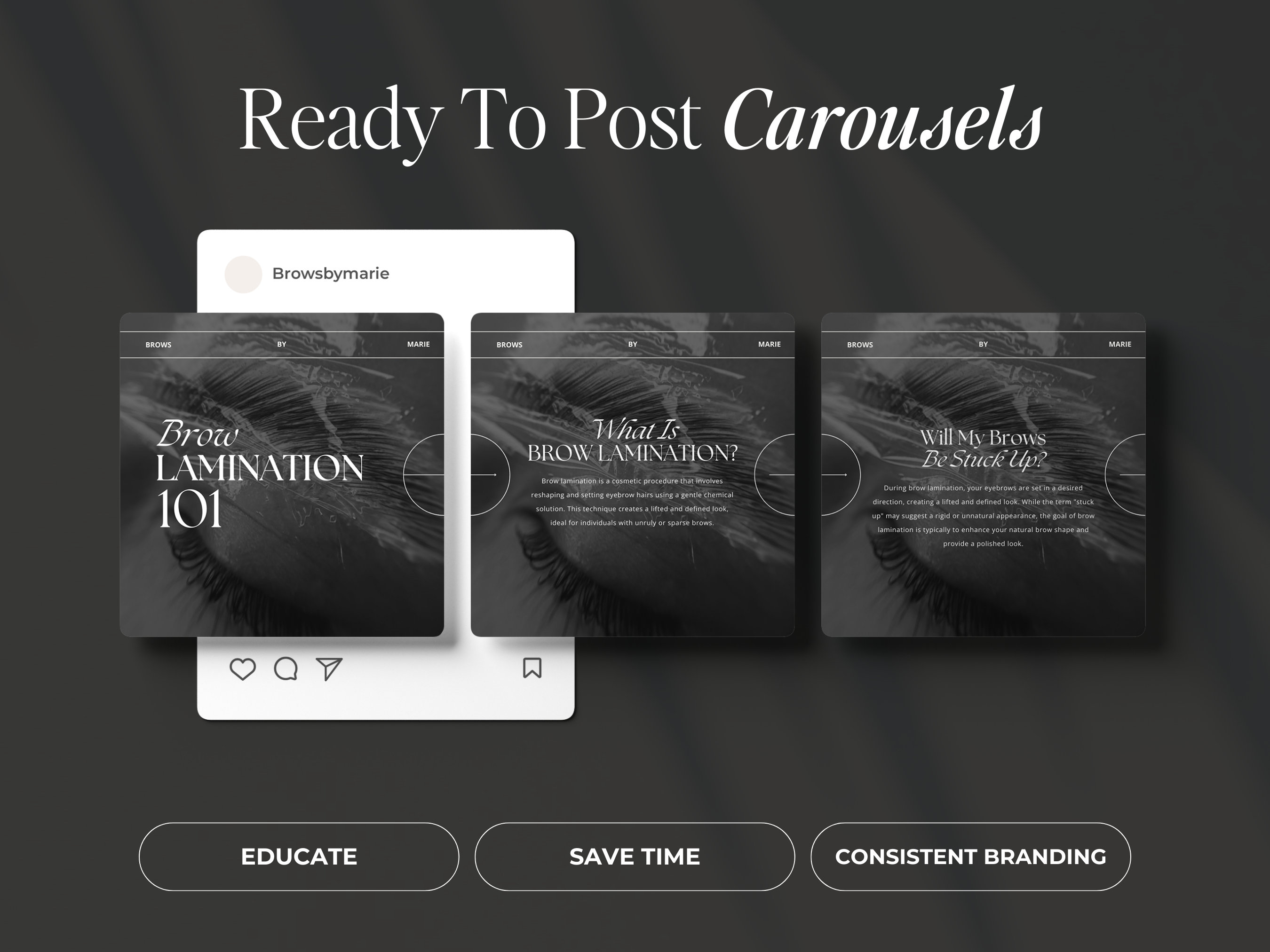 Brow Tech Instagram Templates, Brow Lamination Instagram Template ...