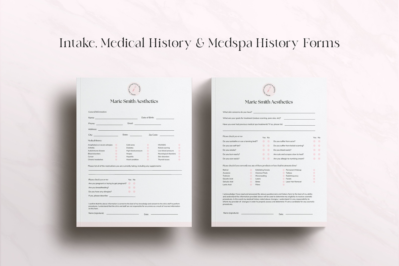 Microneedling Consent Forms, Medspa Form, Microneedling Form, Micro ...