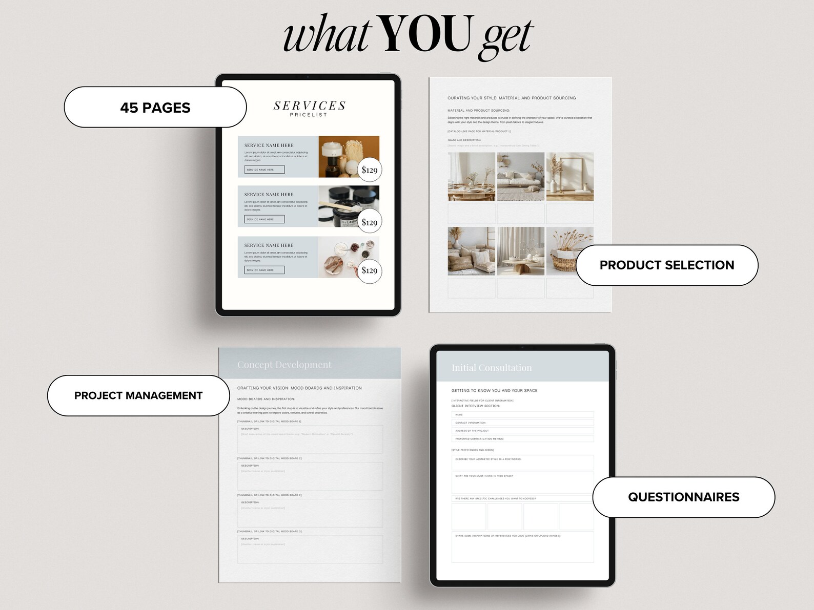 Interior Design Service Guide, Interior Design Welcome Packet, Interior ...