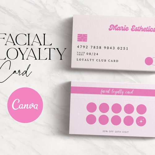 Facial Loyalty Card Loyalty Card for Estheticians - Etsy
