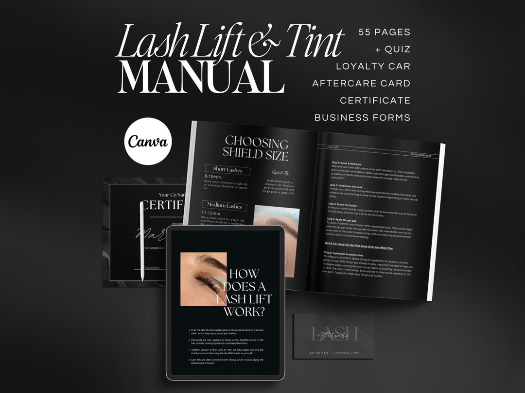 Lash Lift Training Manual, Lash Lift Manual, Lash Lift and Tint Course ...