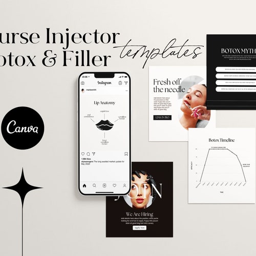 Botox and Filler Instagram Posts Canva Instagram Templates - Etsy