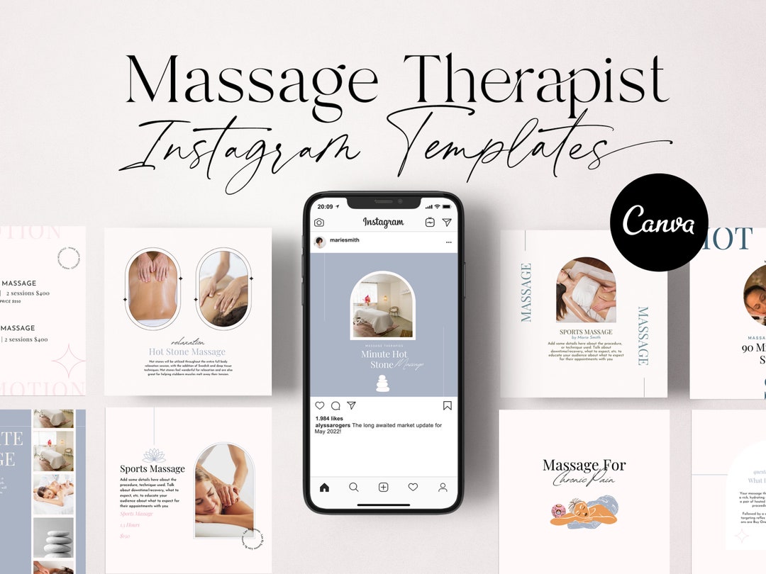 Massage Instagram Post Massage Instagram Template Massage Therapist