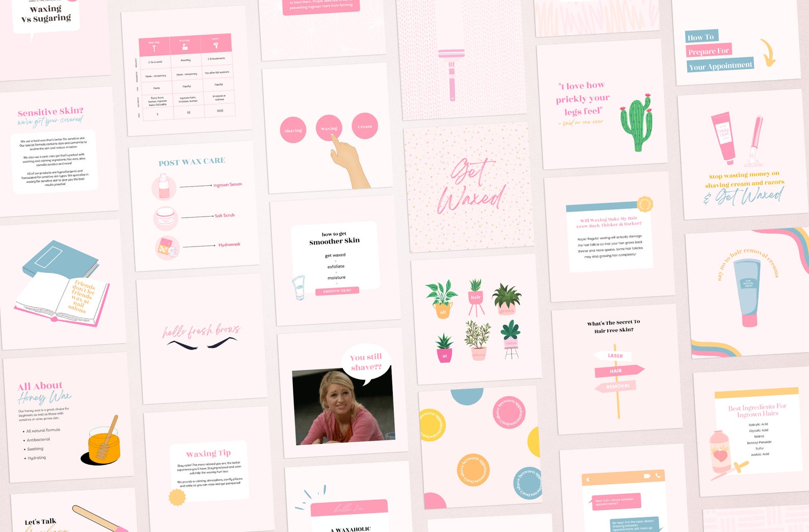 Waxing Instagram Post Waxing Quotes Waxing Instagram - Etsy