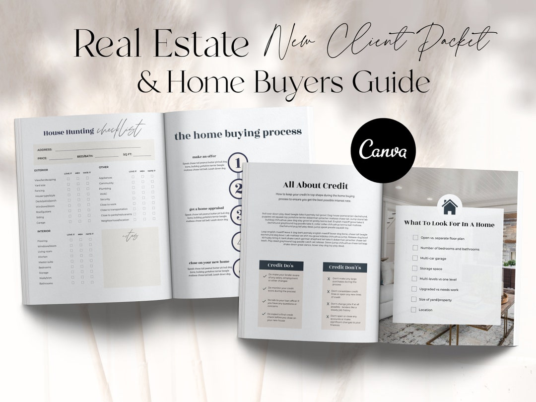 Real Estate New Client Packet, Buyers Guide Real Estate, Real Estate ...