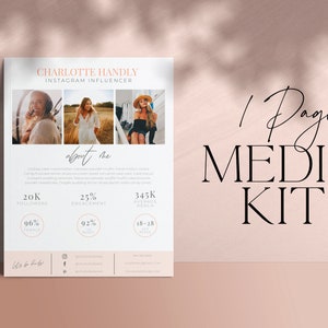 1 Page Media Kit Template 1 Page Media Kit -influencer Pitch Kit Media ...