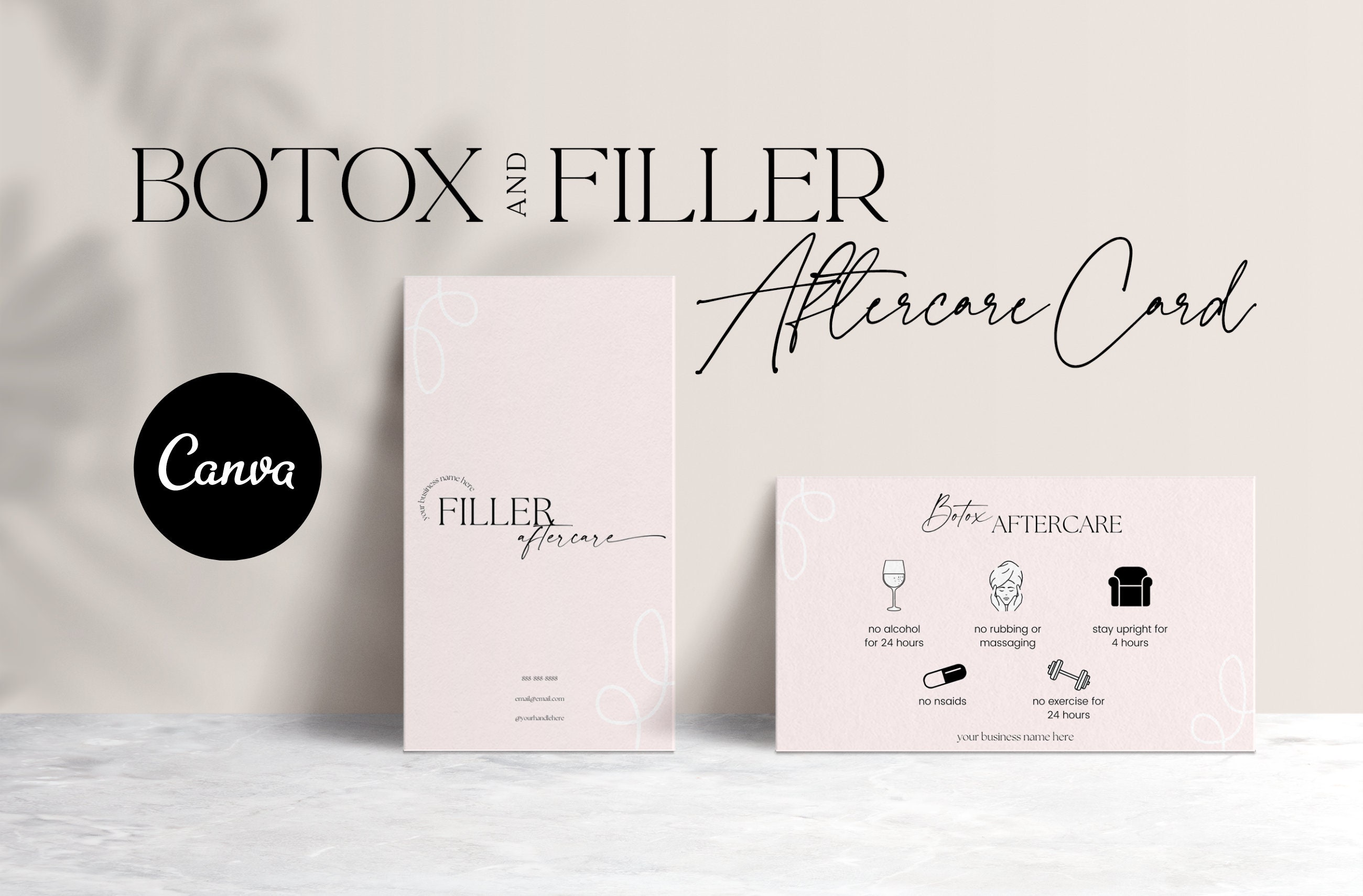 Botox Aftercare Card Filler Aftercare Card Dermal Filler - Etsy