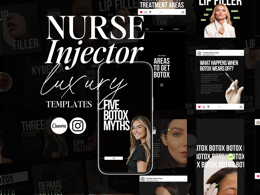 250 Aesthetic Nurse Instagram Templates, Nurse Injector Instagram Posts ...