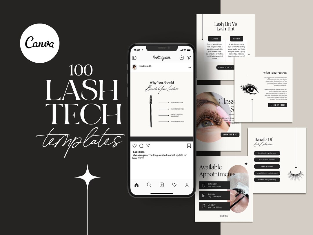 Lash Artist Instagram Template, Lash Tech Instagram Post, Lash ...